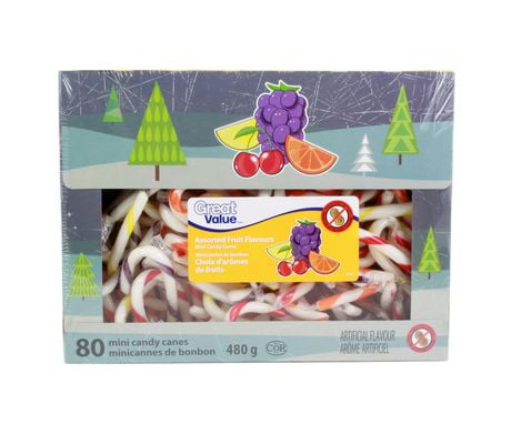 Great Value Assorted Fruit Flavours Mini Candy Canes - Walmart.ca