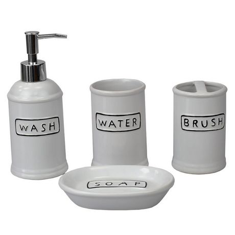 Click here for Home Basics Resort 4 Piece Ceramic Bath Accessory... prices