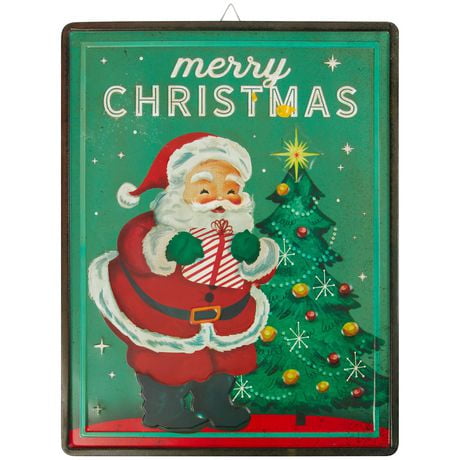 Holiday Time Metal Santa Sign | Walmart Canada