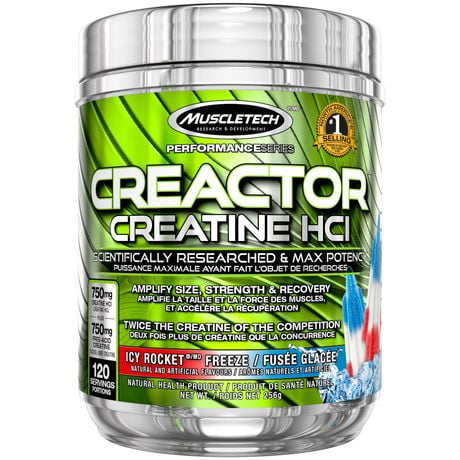 MuscleTech Creactor, Creatine HCL, Icy Rocket Freeze, 120 Servings ...