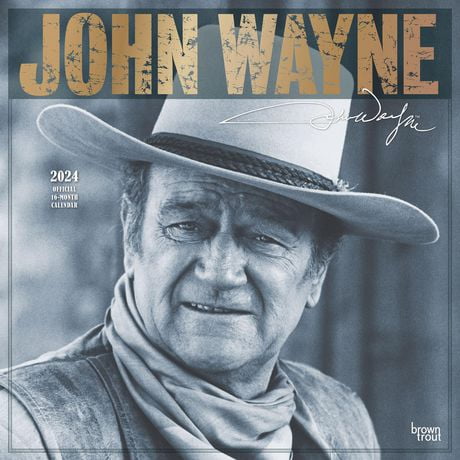 BrownTrout John Wayne OFFICIAL 2024 12x24 Inch Square Wall Calendar ...