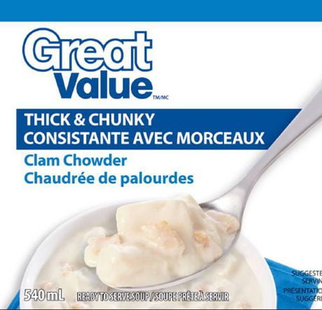 Great Value Thick & Chunky Clam Chowder, 540 ml, Clam chowder - Walmart.ca