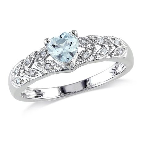 Click here for Tangelo 0.33 Carat T. G.W. Heart-Cut Aquamarine An... prices