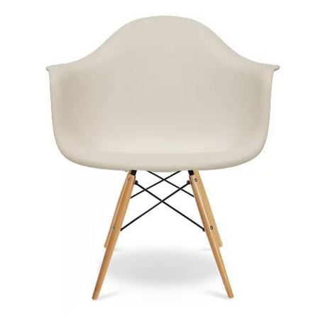 Bucket Chair for Adults with Wood Legs in Beige color | Walmart Canada