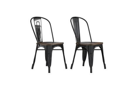 Click here for Dhp Fusion Metal Dining Chair With Wood Seat Black... prices