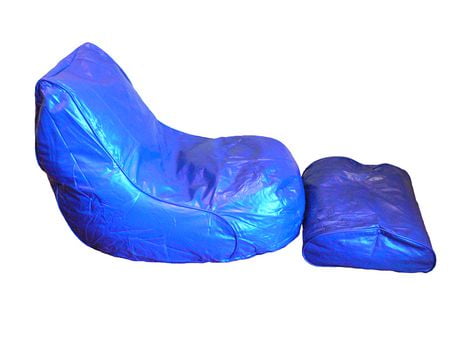 Click here for Boscoman Vinyl Bean Bag Lounger With Footrest Blue prices
