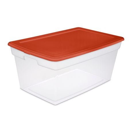 Sterilite 85L Orange Storage Box - Walmart.ca