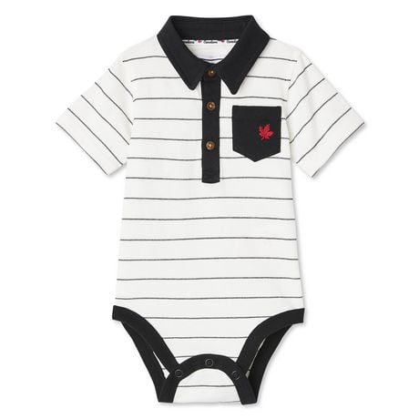 Click here for Canadiana Baby Boys Polo Bodysuit White 18-24 Mont... prices