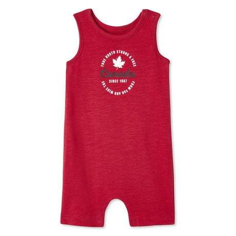 Click here for Canadiana Infants Unisex Tank Romper Red 0-3 Month... prices
