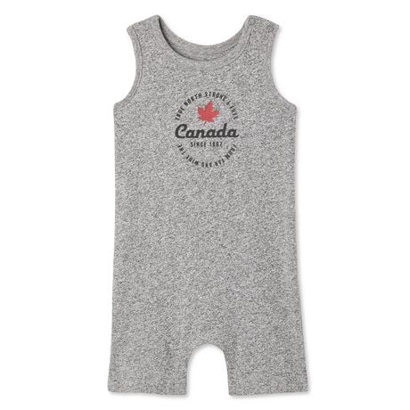 Click here for Canadiana Infants Unisex Melange Tank Romper Grey... prices