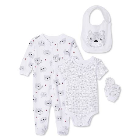 Click here for Canadiana Infants Unisex Bear Layette 4-Piece Set... prices