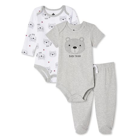 Click here for Canadiana Infants Unisex Bear Pant 3-Piece Set Gre... prices
