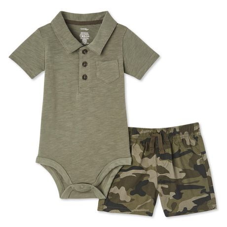 Click here for George Baby Boys Polo Bodysuit And Short 2-Piece S... prices
