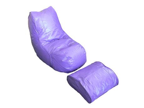Click here for Boscoman Vinyl Bean Bag Lounger With Footrest Purp... prices
