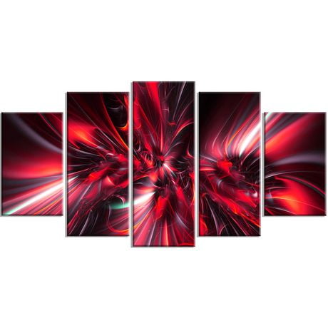 Click here for Design Art Red Implosion Canvas Wall Art Multi-Col... prices