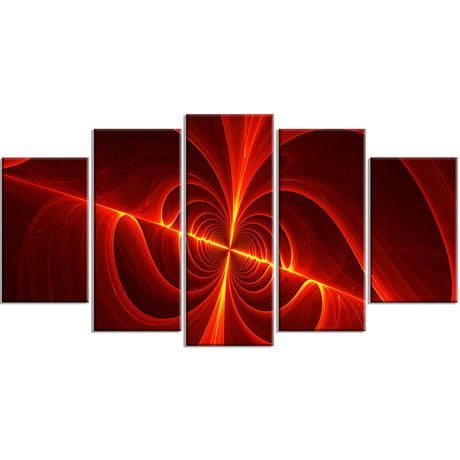 Click here for Design Art Red Laser Canvas Wall Art Multi-Color prices