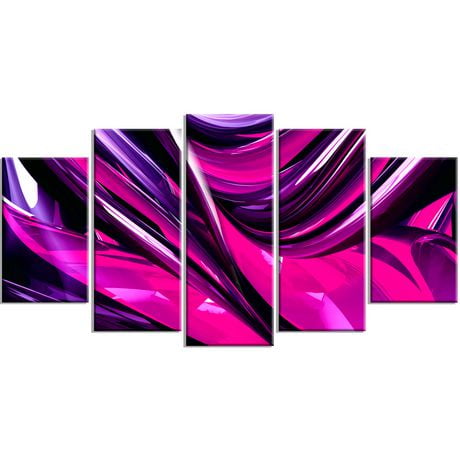 Click here for Design Art Pink And Purple Ribbons Canvas Wall Art... prices