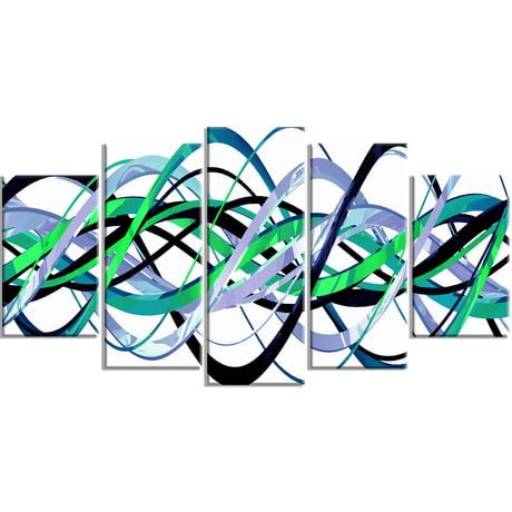 Click here for Design Art Green And Silver Helix Canvas Wall Art... prices