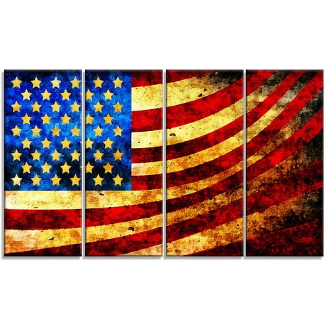 Click here for Design Art God Bless America Flag Canvas Wall Art... prices