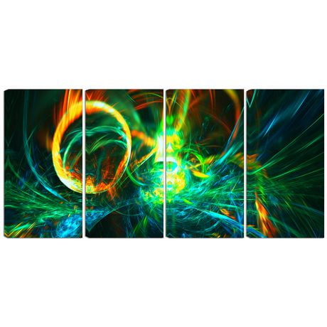 Click here for Design Art Fire Green Canvas Wall Art Multi-Color prices