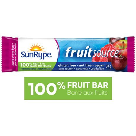 SunRype FruitSource Cherry Berry 100% Fruit Bar Snack, 37 g - Walmart.ca