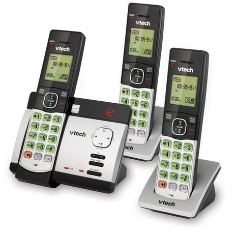 VTech CS5129-3 DECT 6.0 Expandable Cordless Phone System with 3 ...