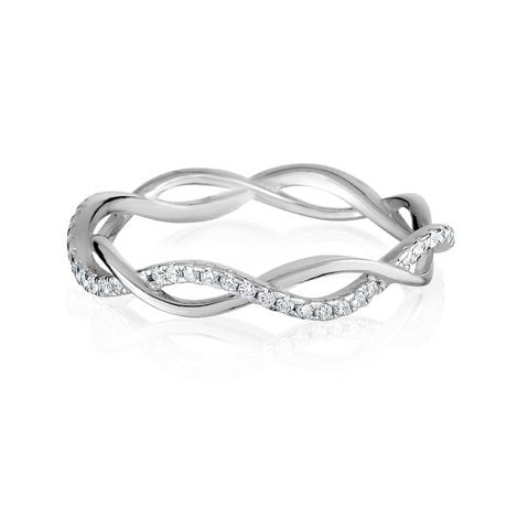 Luxury Designs Sterling Silver Cubic Zirconia Open Braid Ring | Walmart ...