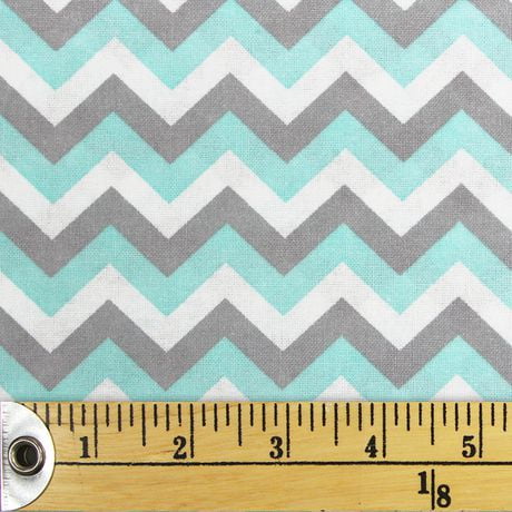 Click here for Fabric Creations Turquoise  White And Grey Chevron... prices