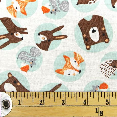 Click here for Fabric Creations White With Forest Animals In Blue... prices