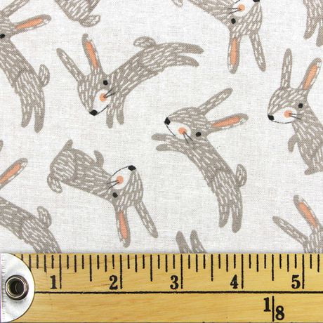 Click here for Fabric Creations White With Grey Rabbits Fat Quart... prices