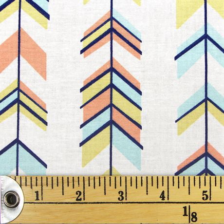 Click here for Fabric Creations White With Colourful Arrows Fat Q... prices