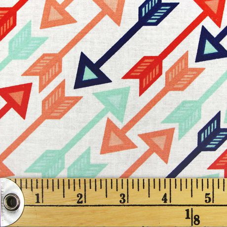 Click here for Fabric Creations White With Colourful Diagonal Arr... prices
