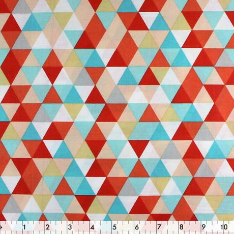 Fabric Creations Red, Pink and Blue Triangles Fat Quarter Pre-Cut ...