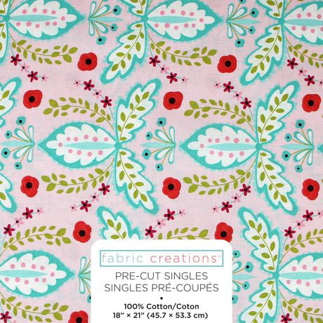 Click here for Fabric Creations Pink With Blue And Red Flowers Fa... prices