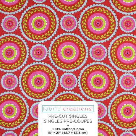 Click here for Fabric Creations Pink With Bright Spiral Mandala F... prices