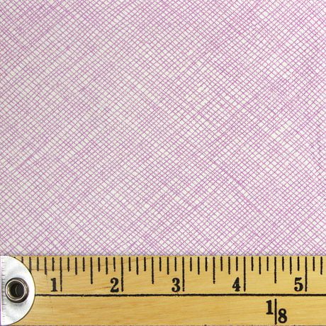 Click here for Fabric Creations White With Purple Pencil Crosshat... prices