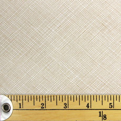 Click here for Fabric Creations White With Tan Pencil Crosshatch... prices