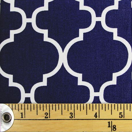 Click here for Fabric Creations Navy Blue With Large White Morocc... prices