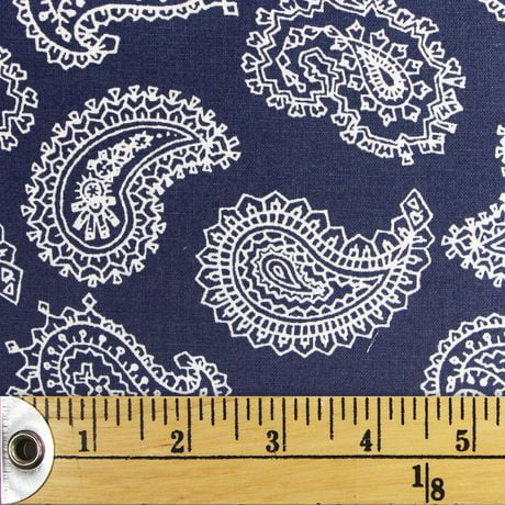 Click here for Fabric Creations Navy Blue With White Paisley Fat... prices