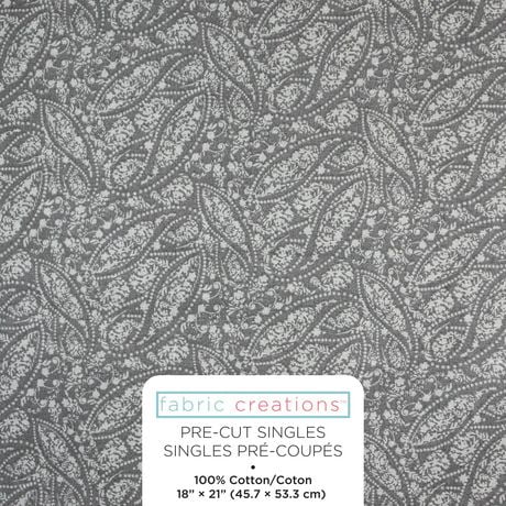 Click here for Fabric Creations Grey With White Paisley Fat Quart... prices