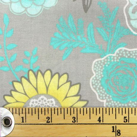 Click here for Fabric Creations Grey With Large Blue  Yellow And... prices
