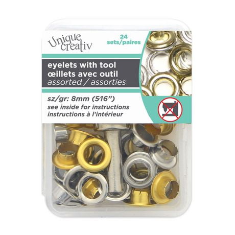 Unique Creativ 8 mm Gold & Silver Eyelets with Tool | Walmart Canada