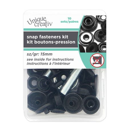 Unique Creativ 15mm Black Snap Fastener Kit - Walmart.ca