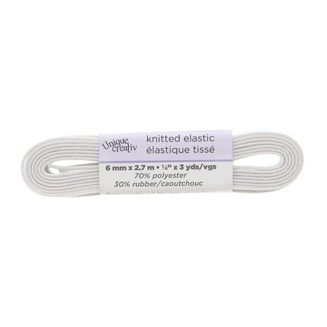 Click here for Unique Creativ Knitted White Elastic White 6 Mm prices