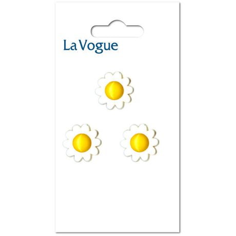 Click here for Lavogue La Vogue Shank Button Yellow And White Flo... prices