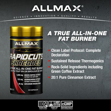 Allmax Rapidcuts Shredded Fat Burner Capsules | Walmart Canada