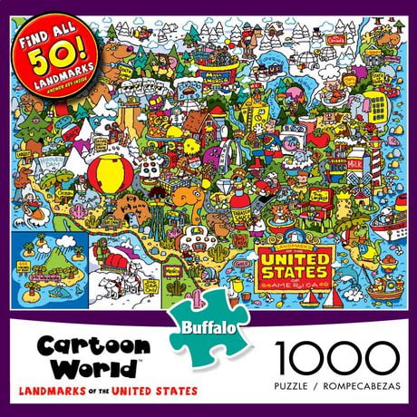 Buffalo Games Cartoon World Landmarks of the United States 1000 Piece ...