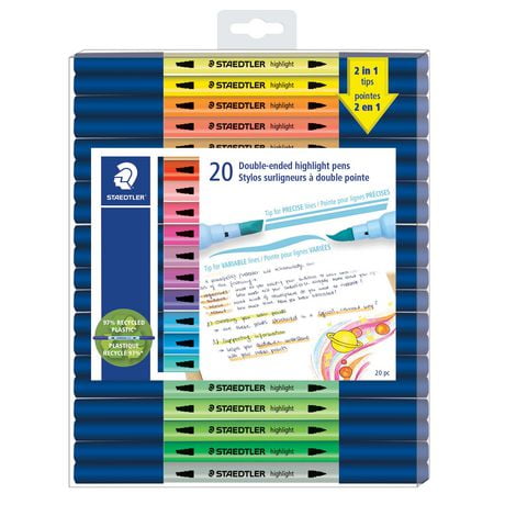 Staedtler Double-Ended Highlighter Pens 20-pc | Walmart Canada