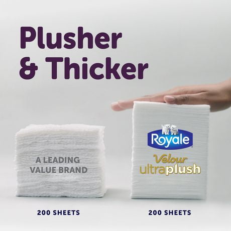 Royale Velour Ultra Plush Toilet Paper, 20 Triple plus equal 62 rolls ...
