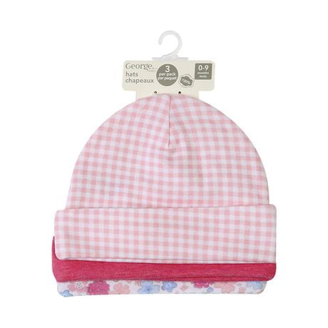 George baby Girls' Cotton Caps, 3-Pack | Walmart Canada